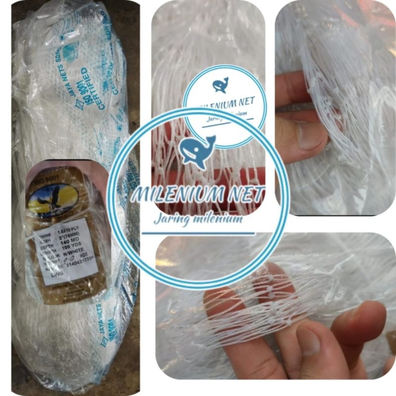 Jual jaring milenium/jaring pintal/jaring ply/3inci 1.5x10ply 140md ...