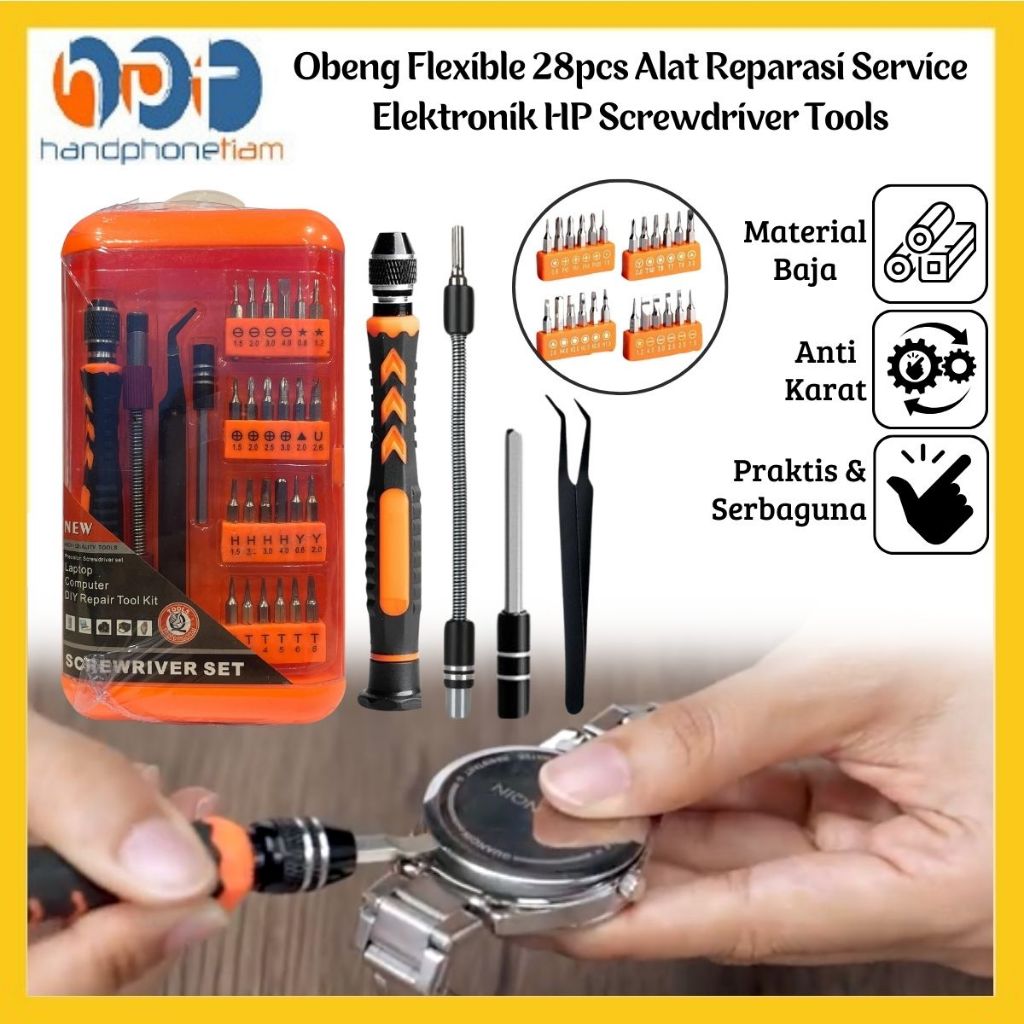 Jual Obeng Flexible 28pcs Alat Set Reparasi Service Elektronik ...
