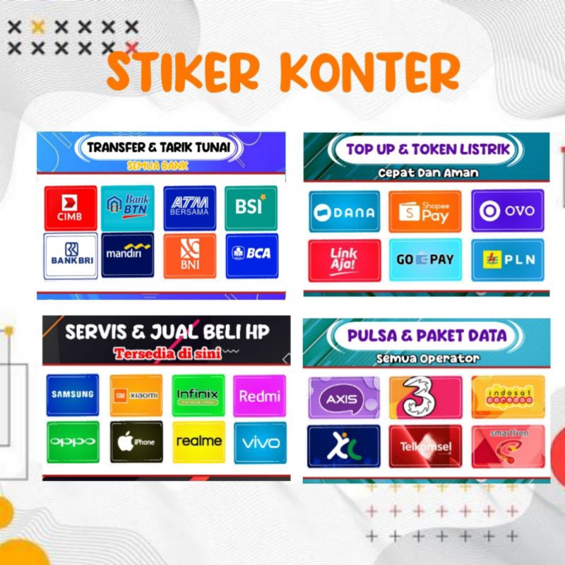 Jual STIKER VINYL STIKER KONTER OPERATOR EWALET LOGO HP | Shopee Indonesia