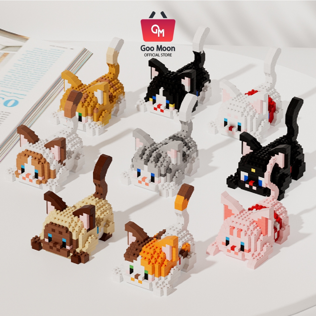 Jual GOO MOON - Mard Cat Block Puzzle Brick Balok susun kucing | Shopee ...