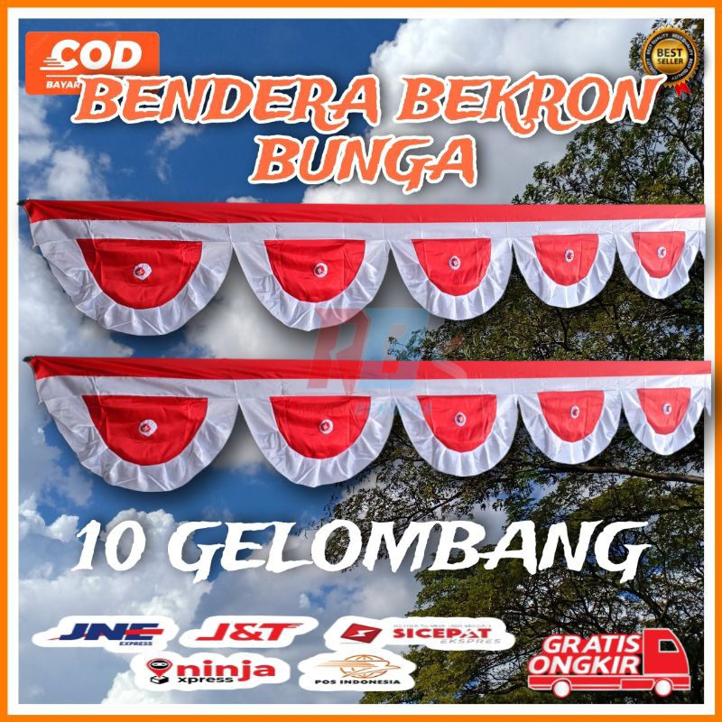Jual Bendera bekron bunga 10 gelombang 6,5 meter | Shopee Indonesia