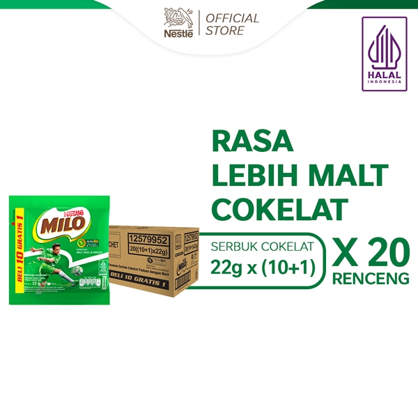 Jual MILO ACTIV-GO Susu Coklat Renceng 22g (10 pcs x 20 renceng) | Shopee Indonesia