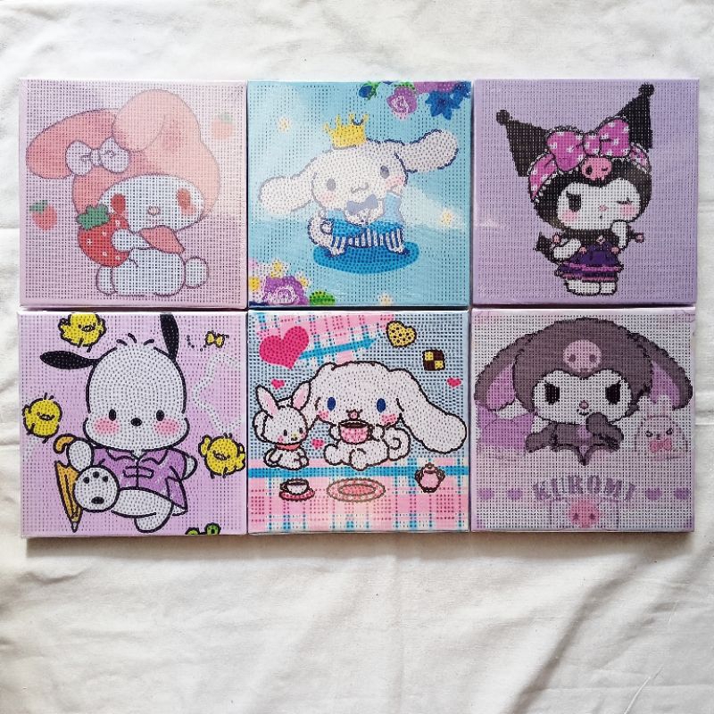 Jual Baru Diamond Painting 18x18cm dengan Bingkai Gambar Kartun Sanrio ...