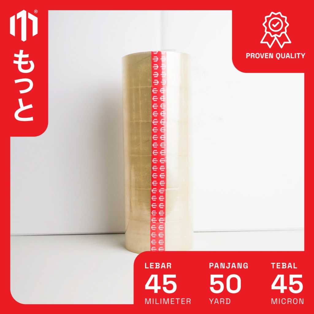 Jual Lakban Bening 45mm x 50 Yard - 1 Slop Isi 6 Pcs/Roll - Lakban OPP ...