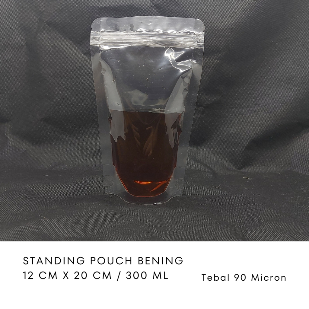 Jual (50 pcs) STANDING POUCH BENING TRANSPARANT 12x20 / 300 ml DENGAN ...