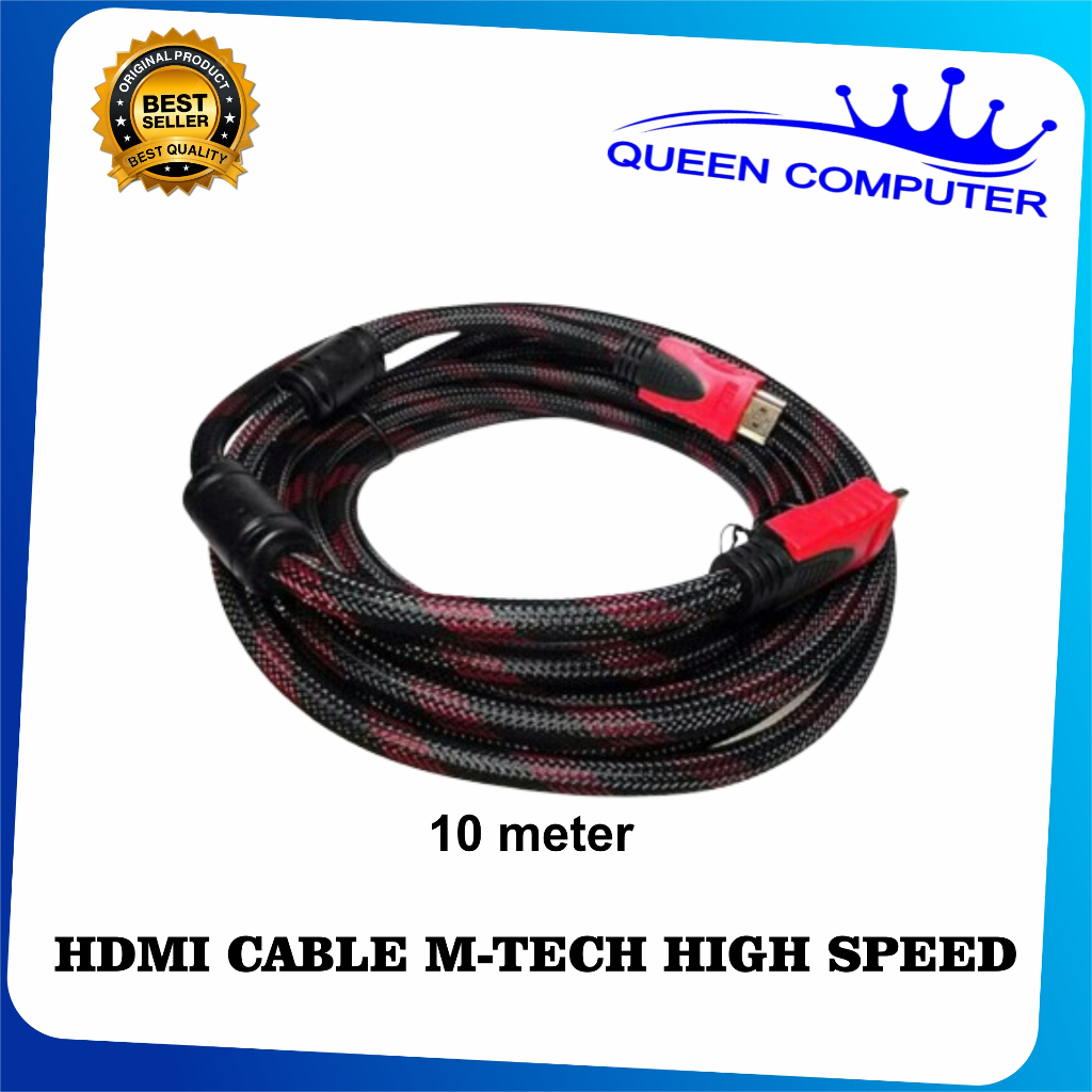 Jual HDMI CABLE 10METER M-TECH HIGH SPEED FULL HD 1920 x 1080p @60Hz ...