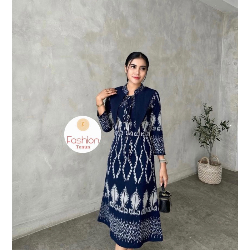 Jual becca dress tenun / dress pesta / dress kantor / outfit kantor ...