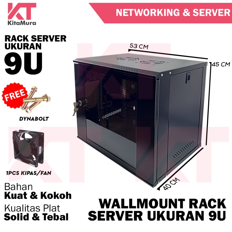 Jual Stok terbatas Wallmount Rack Server 9URak Server Ukuran 9U Single Glass Door | Shopee Indonesia