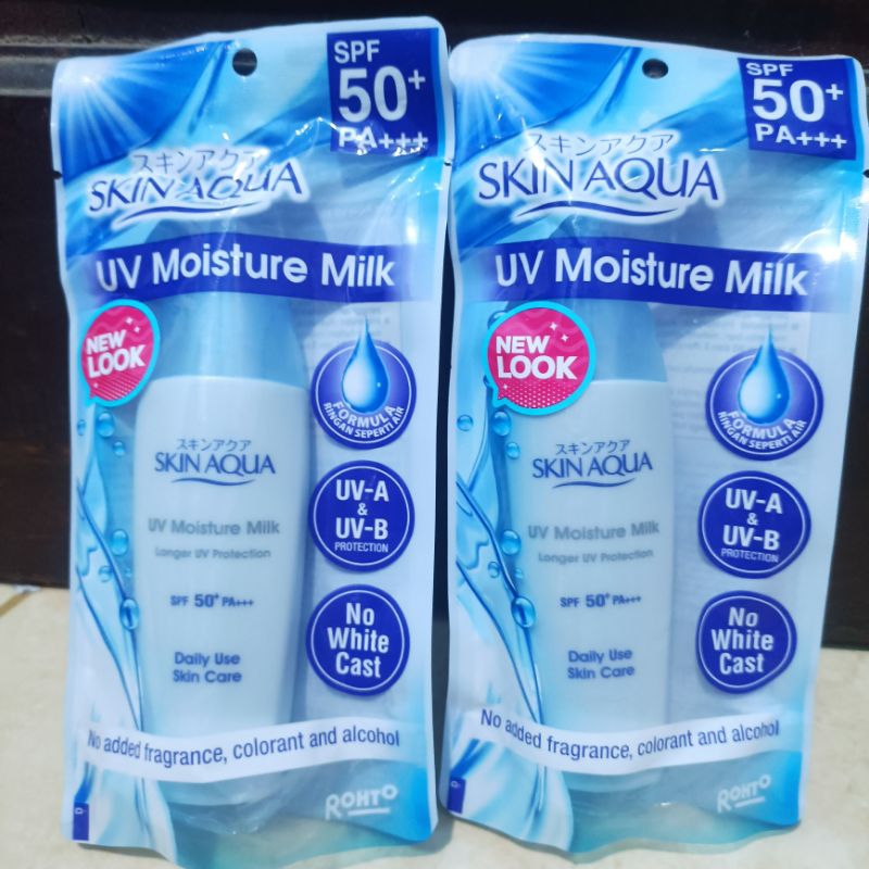 Jual (tutup biru) SKIN AQUA SPF 50 MOISTURIZER MILK SUNSCREEN SUNBLOCK ...