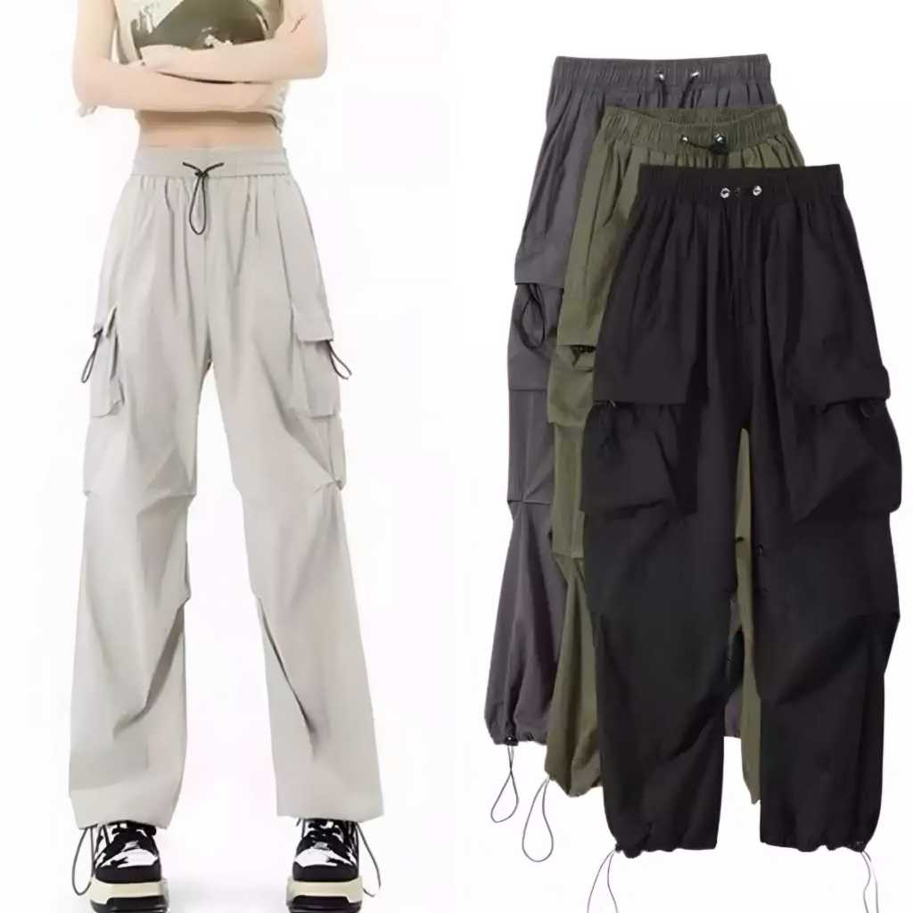 Jual Celana Cargo Wanita Highwaist Korean stail Celana Panjang Cewe ...
