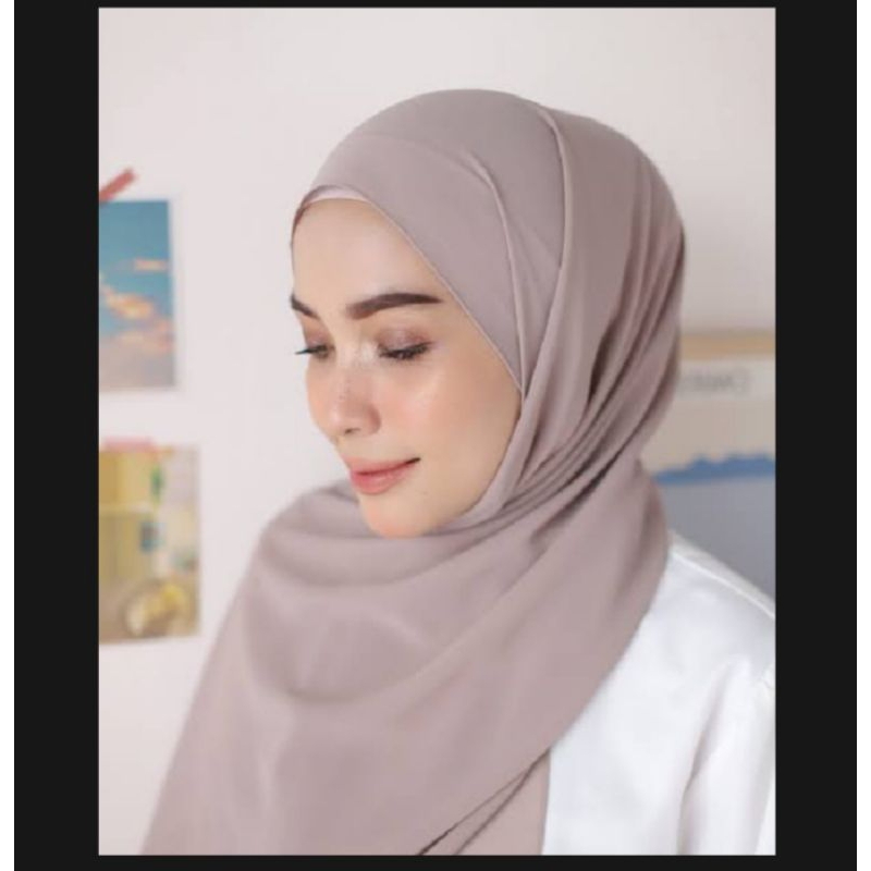Jual jilbab pashmina iner ceruty beby doll//hijab pashmina inner 2 IN 1 ...