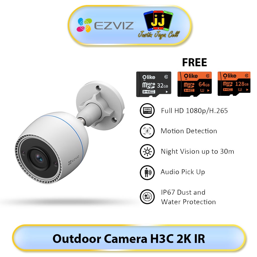 Jual Ezviz H3C 2MP Night Vision Smart Wifi IP Camera Wifi CCTV Outdoor ...