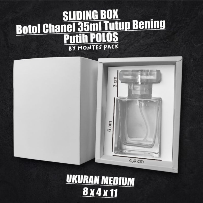 Jual Sliding Box Botol chanel 35ml / SLIDE BOX botol chanel 30ml tutup ...