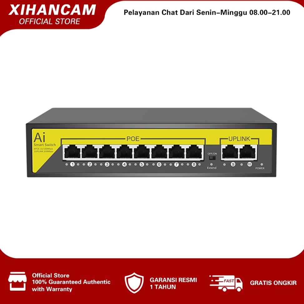 Jual Bagus Banget XIHANCAM Smart POE Switch Hub 8 Port 2 Port RJ45 ...