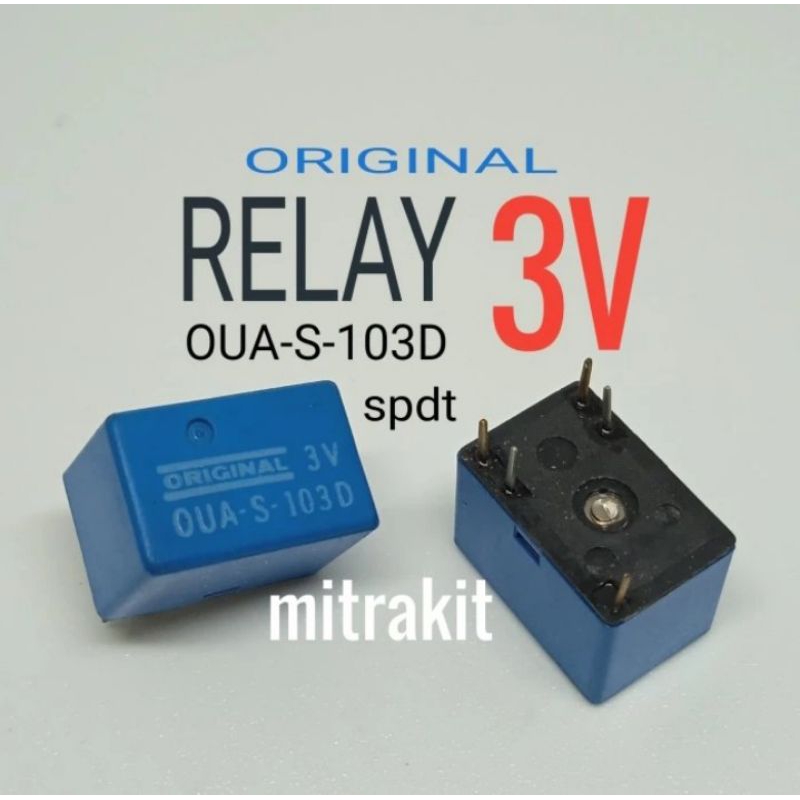 Jual Relay 3VDC 5pin SPDT ORIGINAL Relay 3V 5P OUA-S-103D | Shopee ...