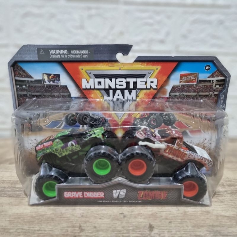 Jual Monster Jams Grave Digger vs Zombie 1:64 Original | Shopee Indonesia