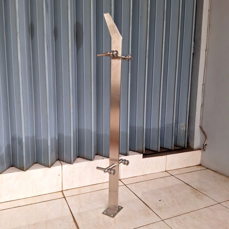 Jual RAILING STAINLESS BALKON KACA SUS 304 / TIANG PLAT STRIP STAINLESS ...