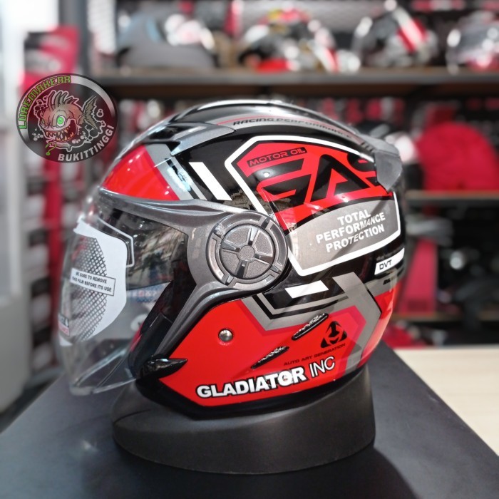 Jual HELM NHK GLADIATOR GAS BLACK RED | Shopee Indonesia