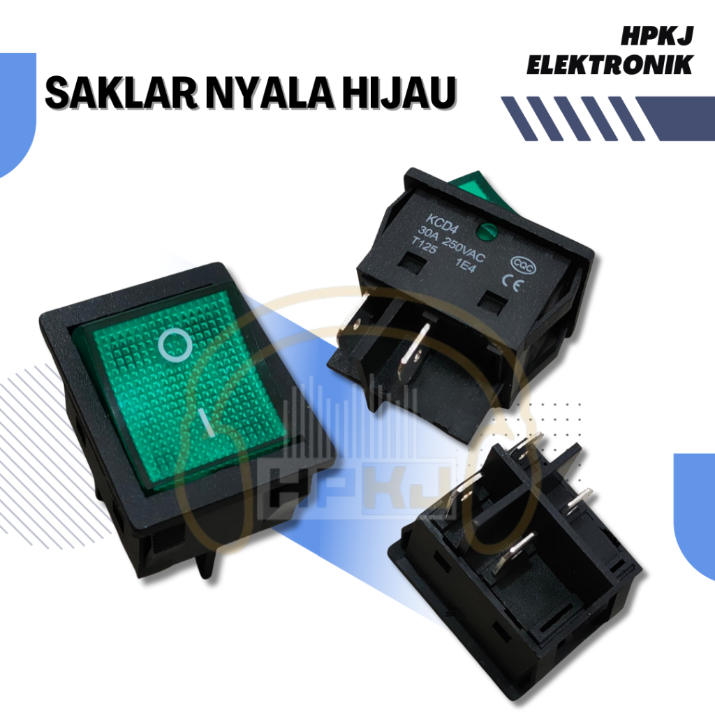 Jual Saklar Power Hijau Kotak besar Tembaga saklar Power Switch Rocker ...