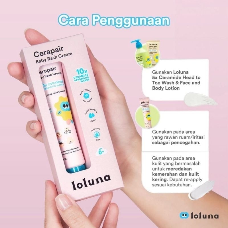 Jual PROMO LOLUNA CERAPAIR BABY RASH CREAM 30 ml - KRIM ANTI RUAM ...