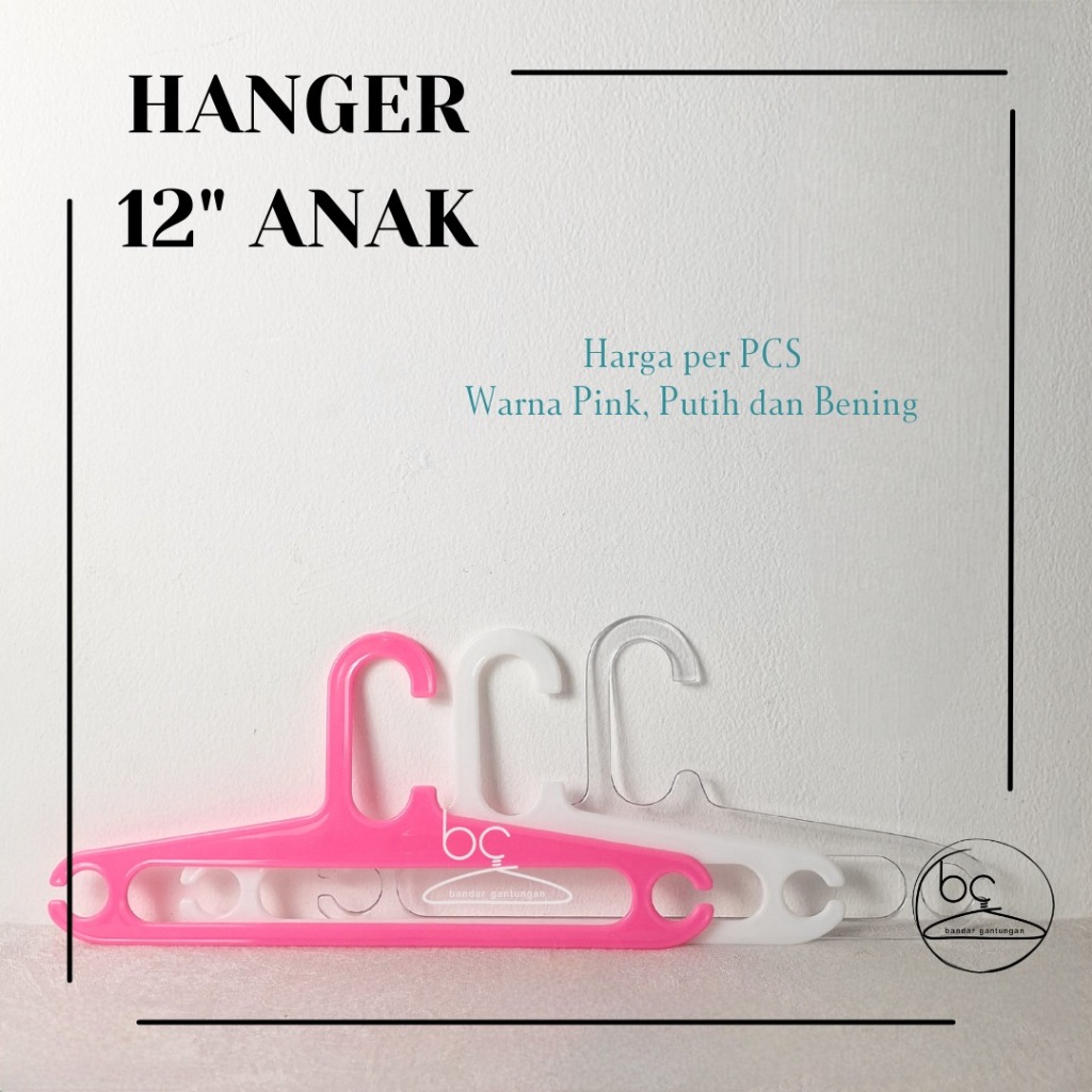 Jual Hanger Plastik Anak 32 Cm Putih / Display Gantungan Baju Anak 12 ...