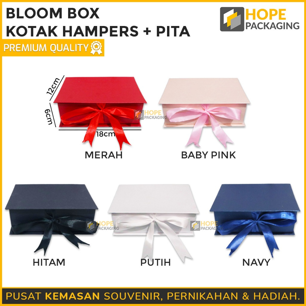 Jual Bloom Box Kotak Hampers + Pita 18x12x6cm / Box Kado Bentuk Buku / Bloom Box Persegi Panjang ...