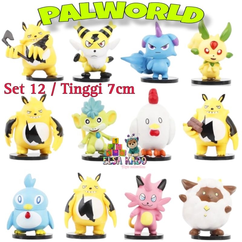 Jual Action Figure Palworld Set 12 Miniatur Mainan Pal world ...