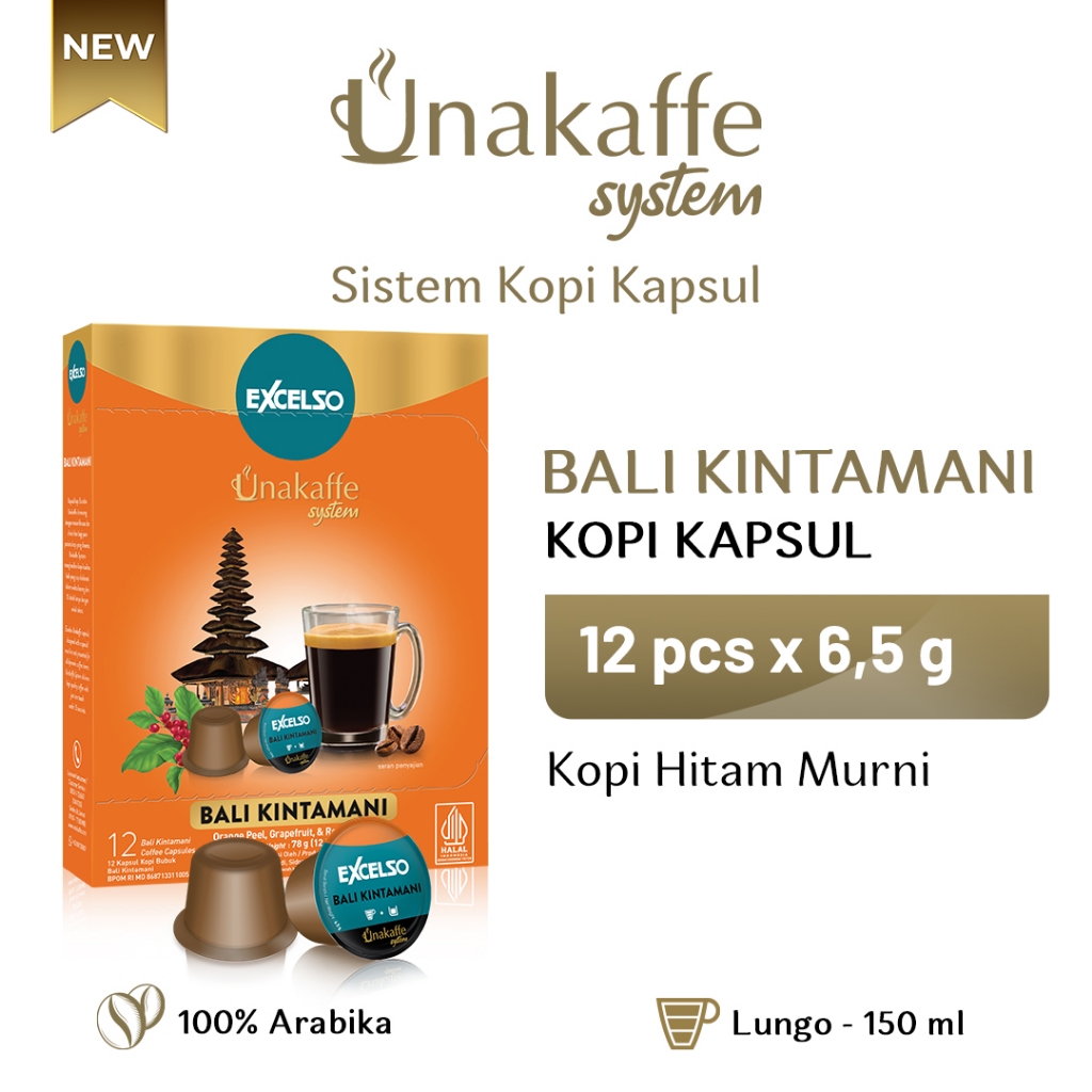 Jual EXCELSO UNAKAFFE Bali Kintamani - Capsule Coffee (12 pcs x 6.5 gr ...
