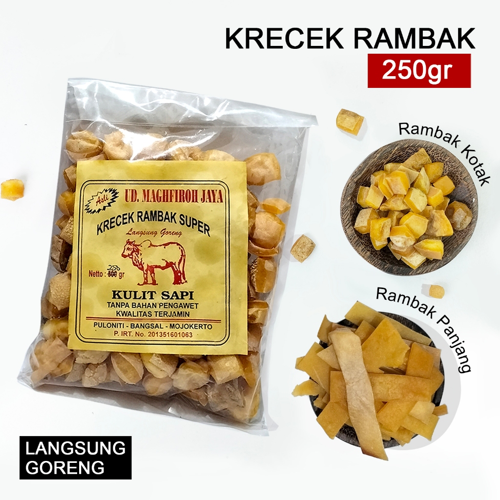 Jual Krecek rambak kulit sapi mentah 250 gram kerupuk kulit sapi siap ...