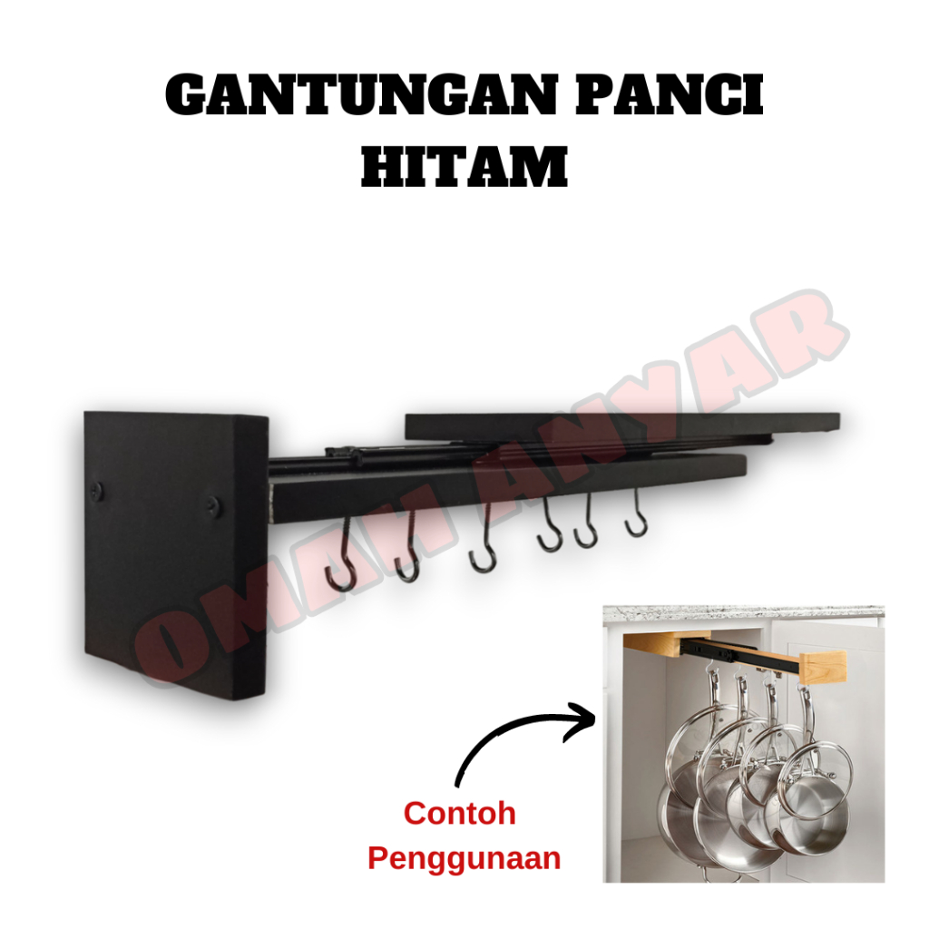 Jual Rel Laci Gantungan Panci Teflon Dapur Kitchen Set Minimalis Pen ...