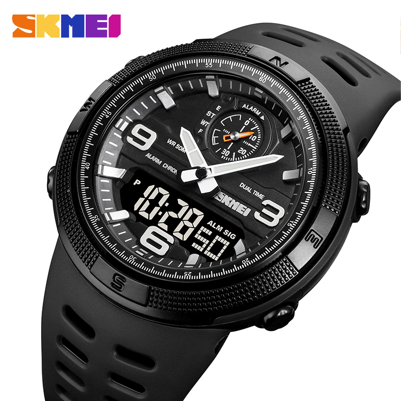 Jual Jam Tangan Pria SKMEI Digital Analog 1655 Black Water Resistant ...