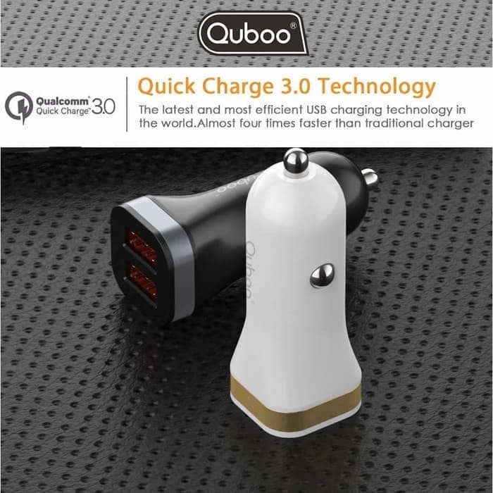 Jual Maxi Quboo Car Charger Casan Mobil 2 Port Fast Charging 18W 3A QC3 ...