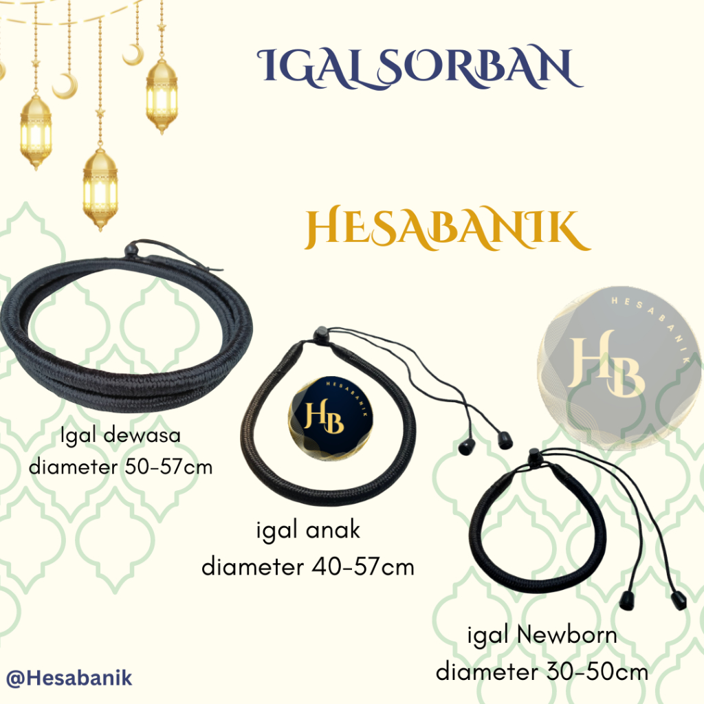 Jual IGAL SORBAN ARAB / IKAT TALI SORBAN / IGAL ANAK / IGAL DEWASA ...