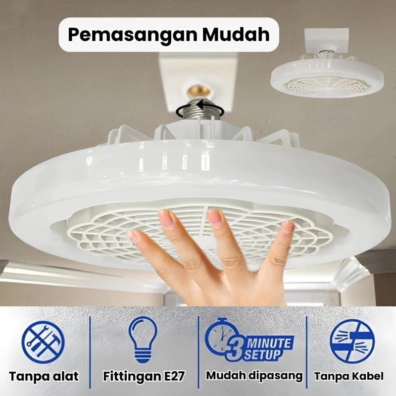 Jual Lampu Led Kipas Angin Ac E27 30W/Lampu Led Plafon+Kipas Angin ...