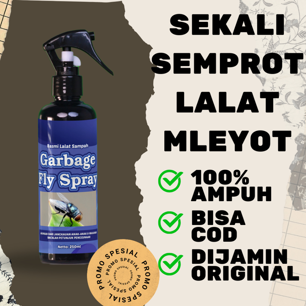 Jual GARBAGE SPRAY Kemasan 250ML Basmi Lalat Sampah Hijau Hitam ...