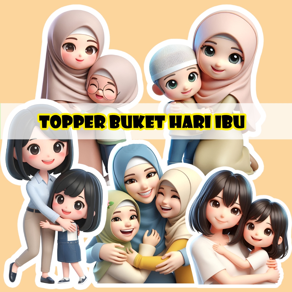 Jual TOPPER HARI IBU UNTUK BUKET ATAU KUE ISI 12 | Shopee Indonesia