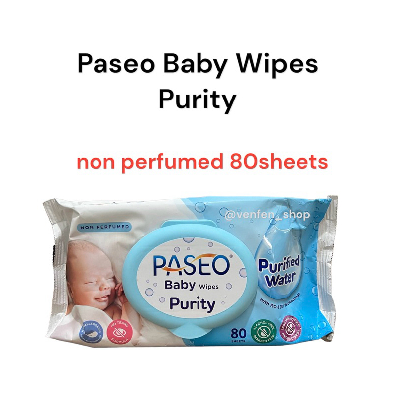 Jual PASEO BABY WIPES PURITY NON PERFUMED 80SHEET 1PLY | Shopee Indonesia