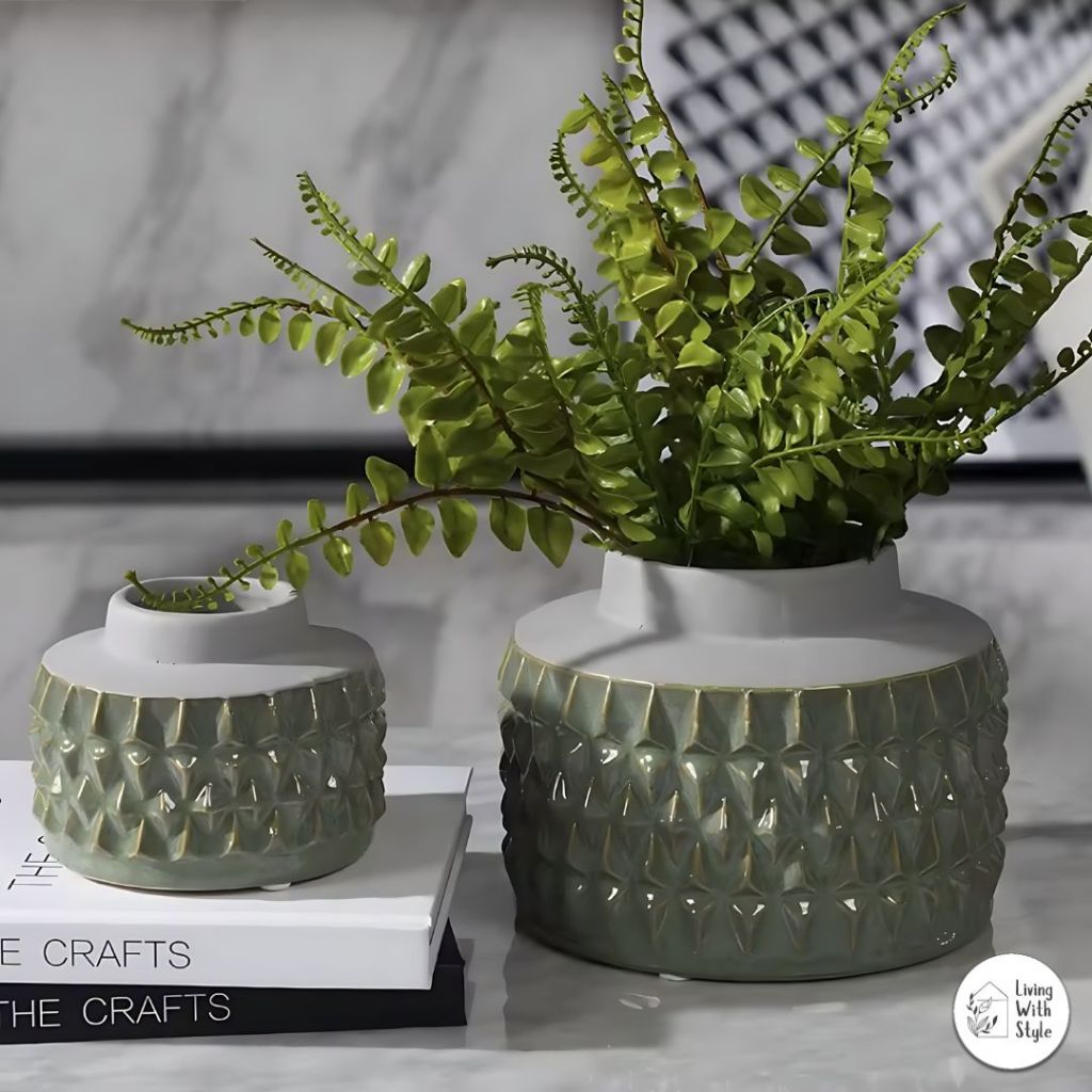 Jual Living With Style - 3D Ivy Green Short Flower Pot / Vas Bunga ...