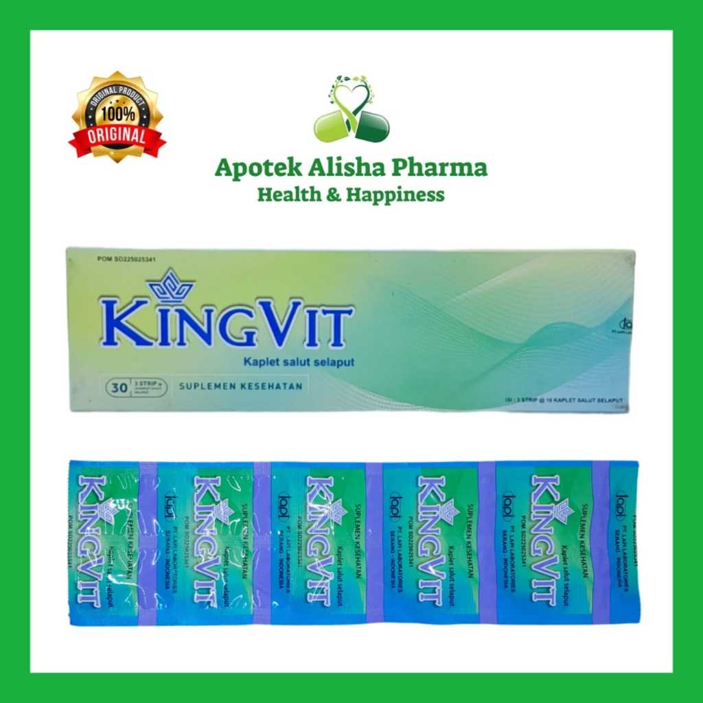 Jual KingVit & QueenVit Tablet Box isi 30 dan Strip isi 6 Kaplet King ...