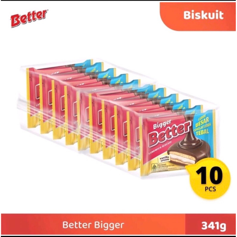 Jual Biskuit Better Bigger Sandwich Biscuit 27gr isi 10 pack | Shopee ...