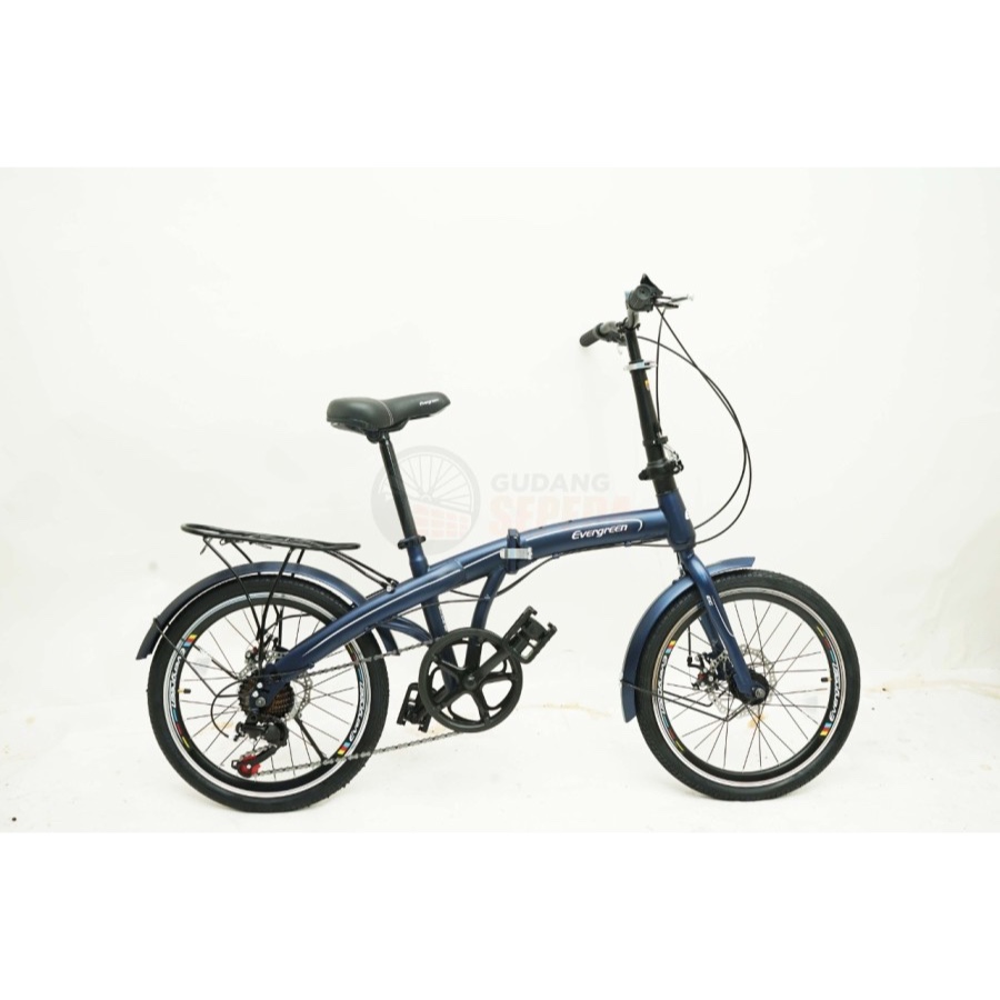 Jual Sepeda Lipat 20inch EVERGREEN 7 Speed Disc Brake Folding Bike ...