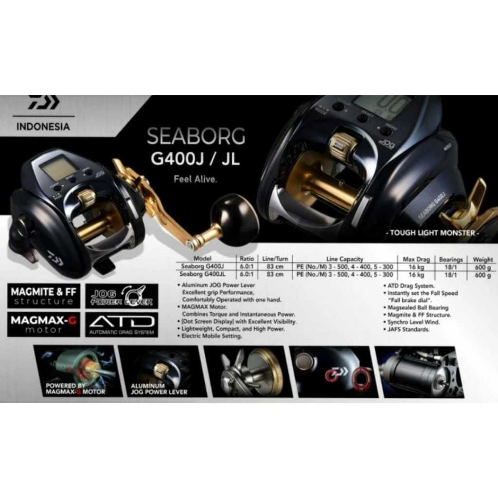 Jual REEL DAIWA SEABORG G400J / G400JL - DAIWA ELECTRIC - MADE IN JAPAN | Shopee Indonesia
