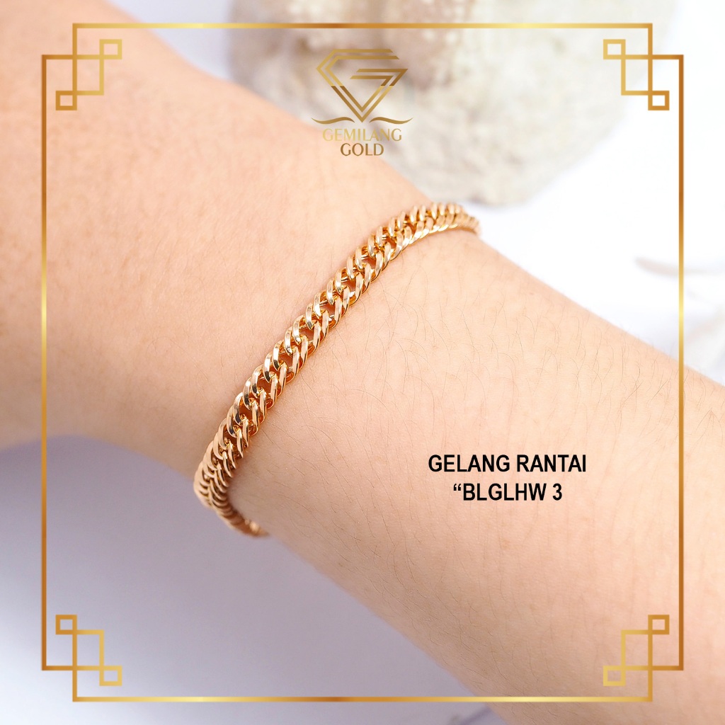 Jual GELANG TANGAN SISIK NAGA EMAS KADAR 8K (375) GELANG EMAS RANTAI ...
