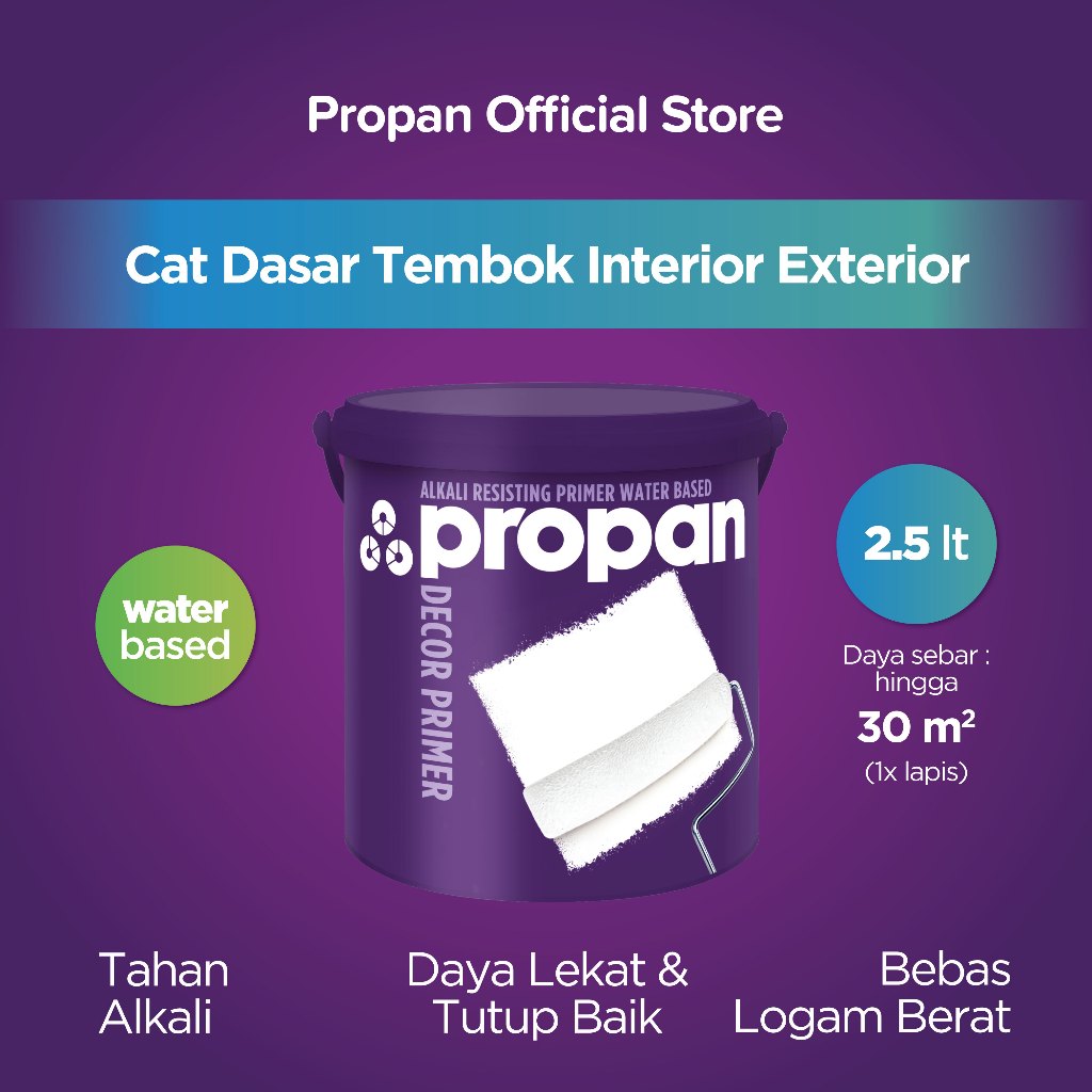 Jual CAT DASAR TEMBOK PROPAN DECOR ALKALI RESISTING PRIMER AR-300 2.5L ...