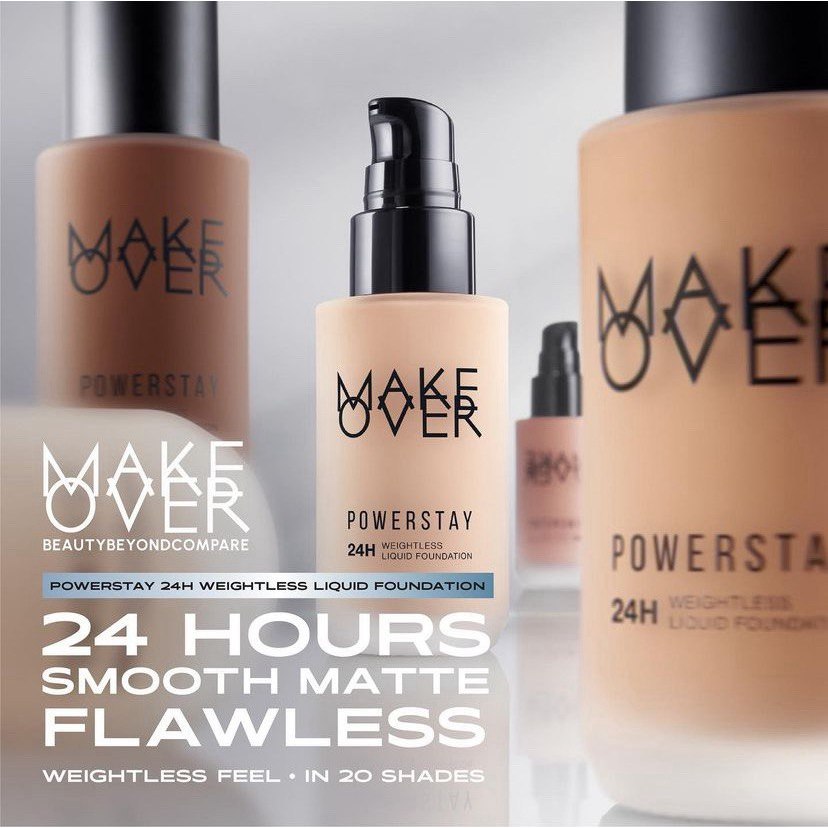 Jual MAKE OVER - POWERSTAY 24H Weightless Liquid Foundation - High ...
