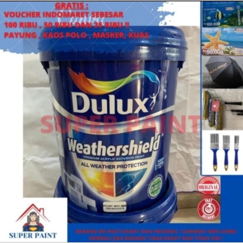 Jual CAT TEMBOK LUAR DULUX WEATHERSHIELD | Shopee Indonesia Jual CAT TEMBOK LUAR DULUX WEATHERSHIELD | Shopee Indonesia
