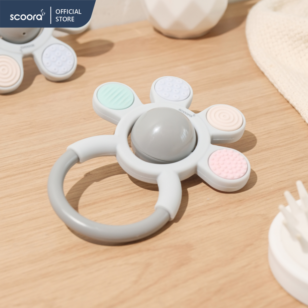 Jual SCOORA Silicone Premium Teether Plus Rattle Ring Sensory | Shopee ...