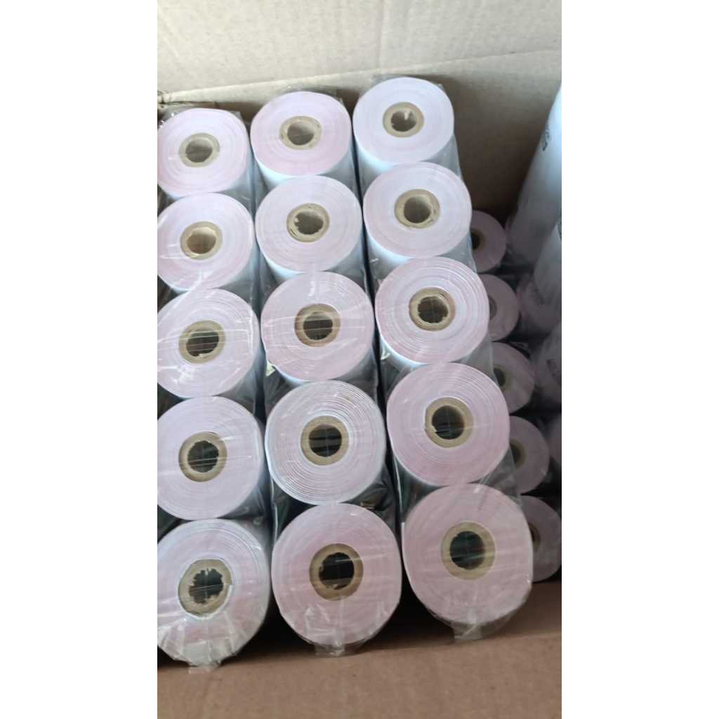 Jual KERTAS STRUK KASIR 2PLY 75X65 NCR TELSTRUK PAPER ROLL 1 PACK 10 ...