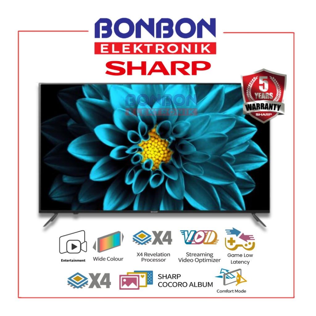 Jual Sharp LED Android TV 75 Inch 4T-C75EK2X - 4K Frameless Android TV 4T C75EK2X | Shopee Indonesia