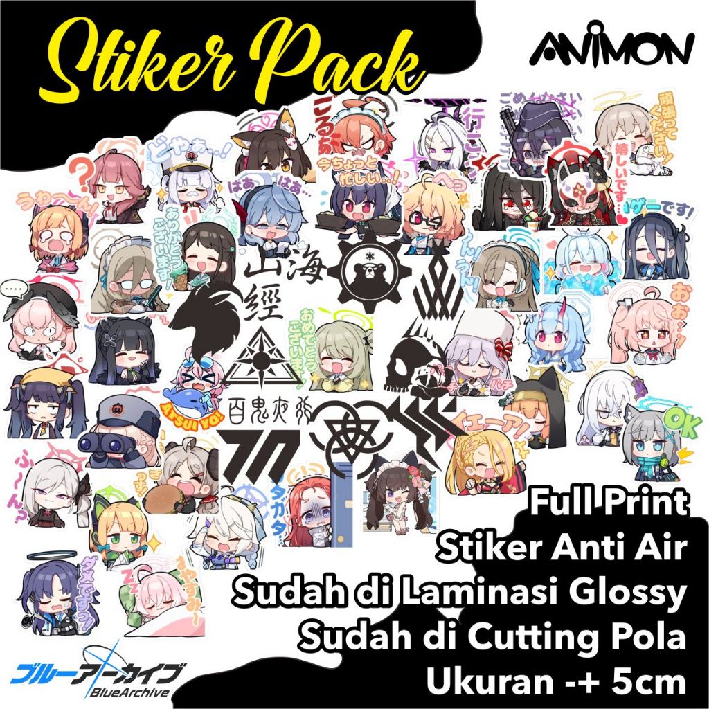 Jual Stiker Sticker Pack Anime Game Paket Bundle Set Blue Archive ...